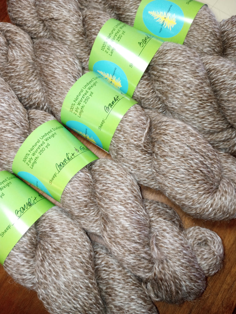 Susatainably Raised Natural Wool Moorit Brown Yarn with Silver Marl ...